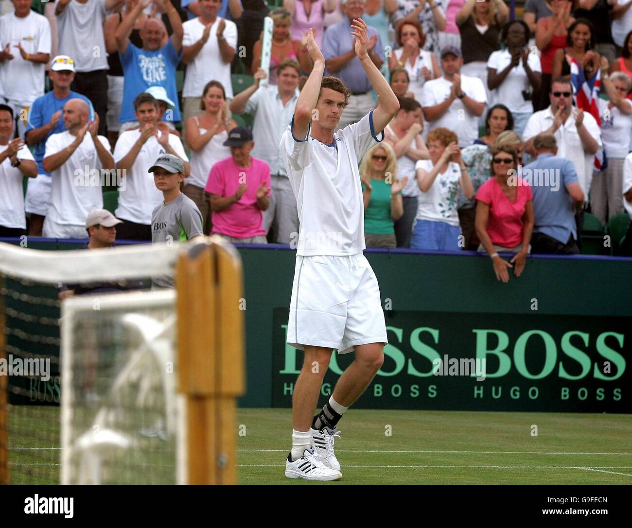 Great Britain's Andy Murray celebrates after beating Israel's Andy Ram ...