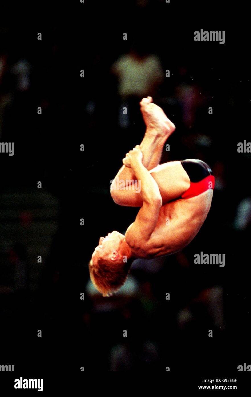 Germanys heiko meyer in action on the 10m platform hi-res stock ...