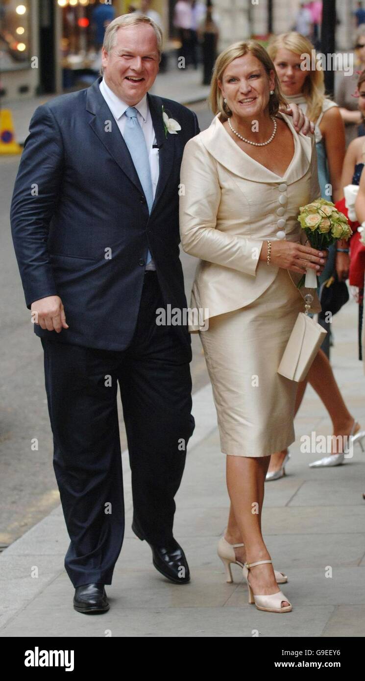 Anji Hunter and Adam Bolton wedding. Adam Bolton and Anji Hunter arrive ...