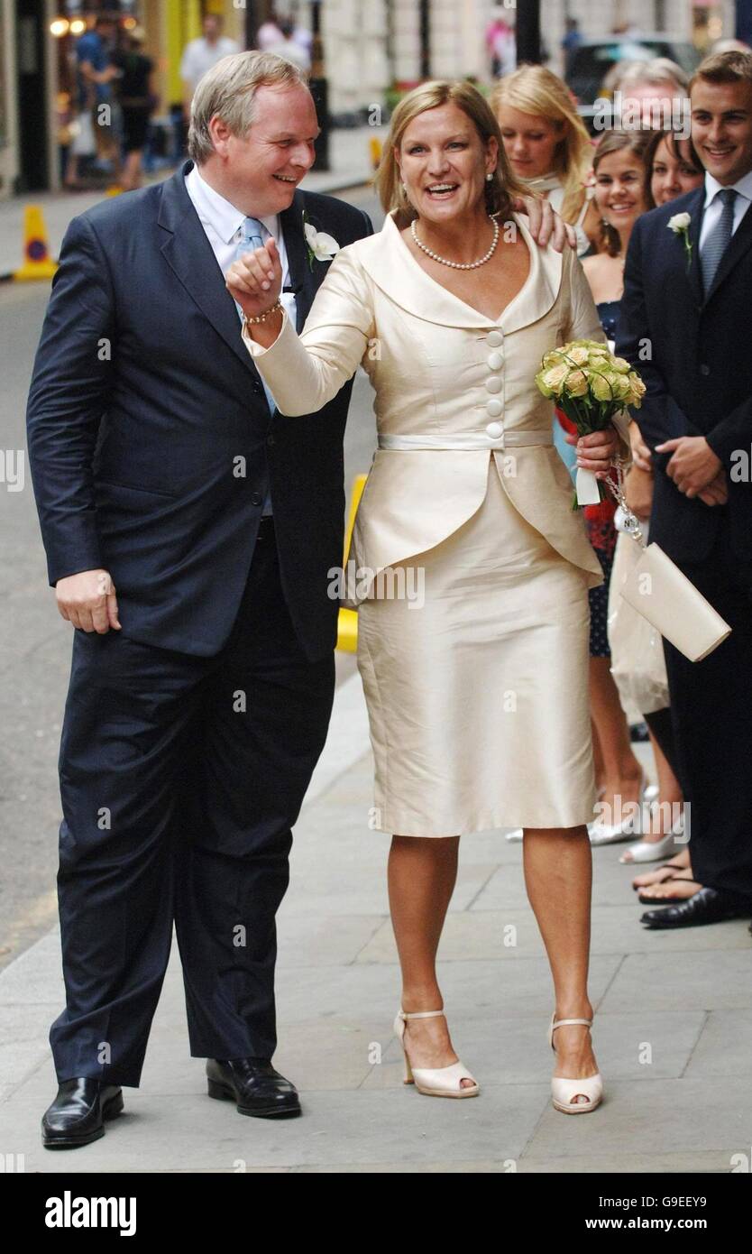 Anji Hunter and Adam Bolton wedding Stock Photo - Alamy