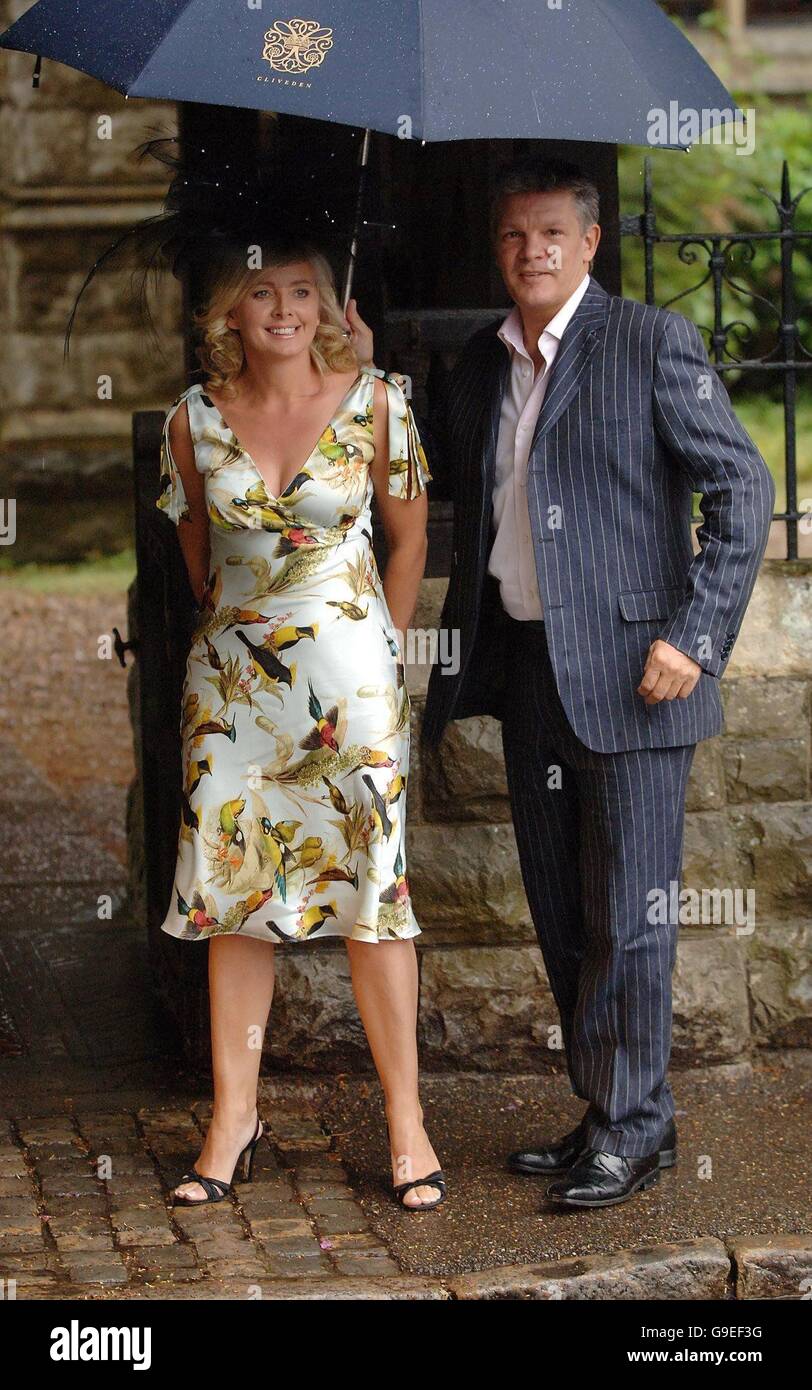 Sally Meen and Russ Lindsay arrive for the wedding of Ant McPartlin to ...