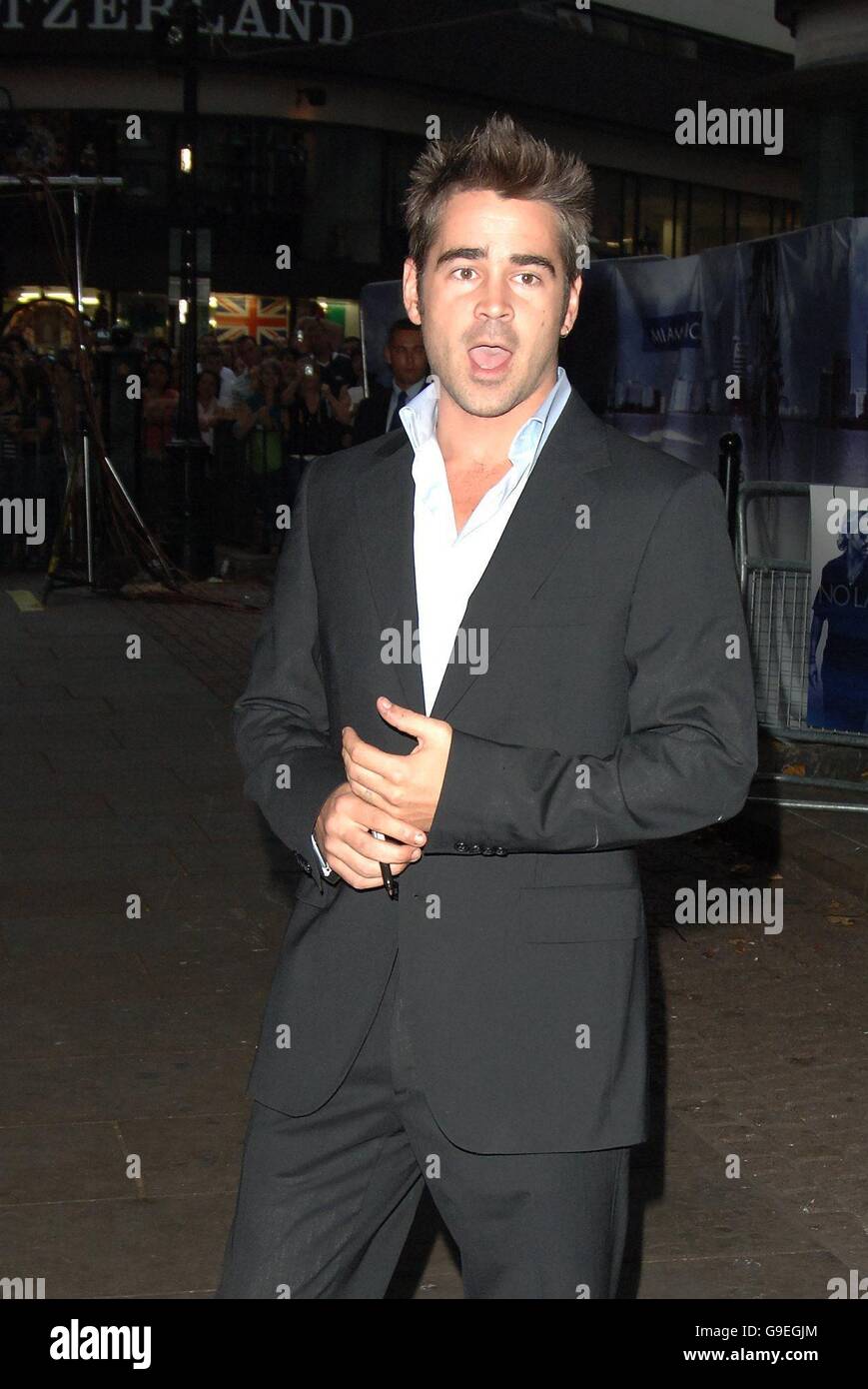 Colin Farrell arrives for the European Premiere of Miami Vice, at the ...