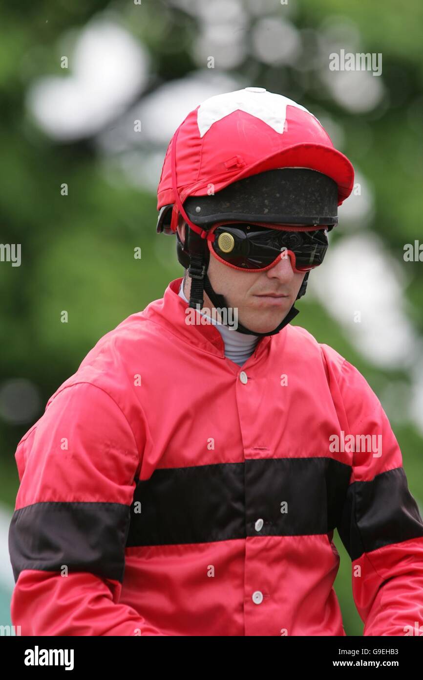 Jockey oliver mcphail at worcester racecourse hi-res stock photography ...
