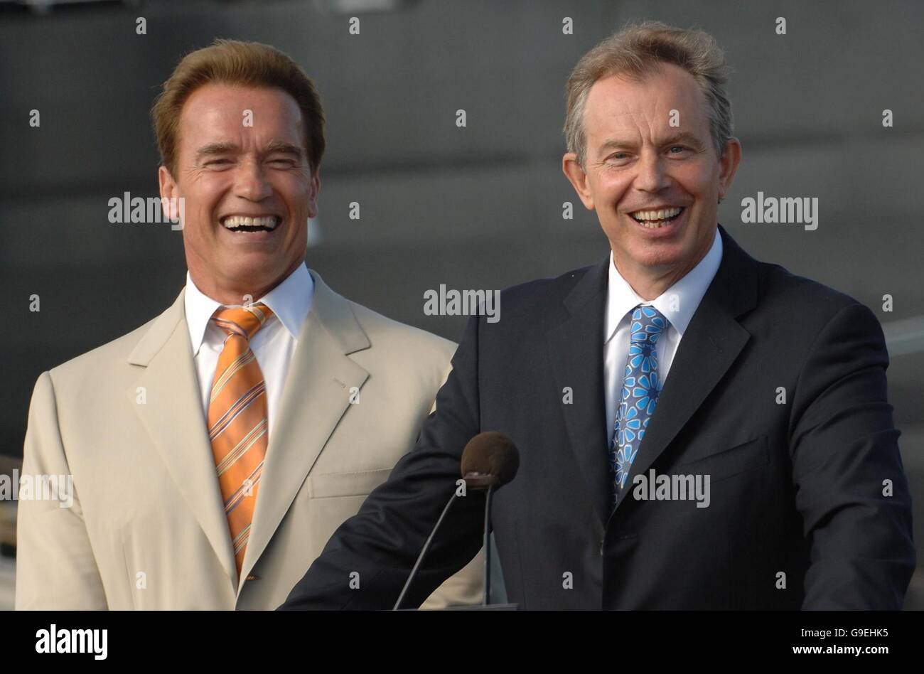 British Prime Minister Tony Blair And California Governor Arnold