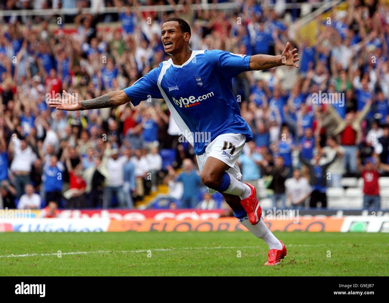 Birmingham City's DJ Campbell celebrates scoring the first goal against ...