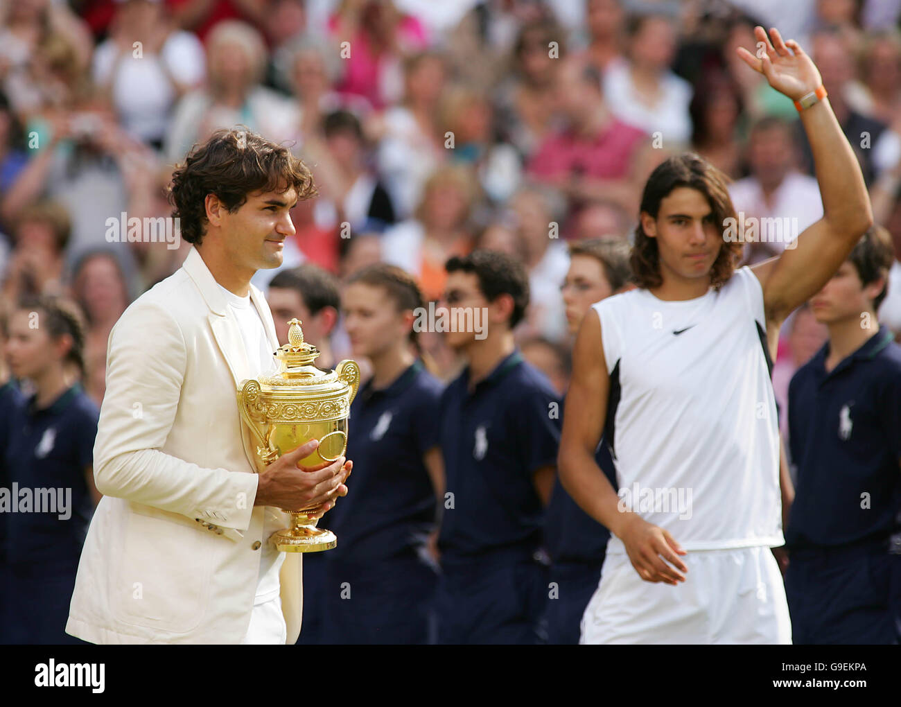 Rafael nadal wimbledon trophy hi-res stock photography and images - Alamy