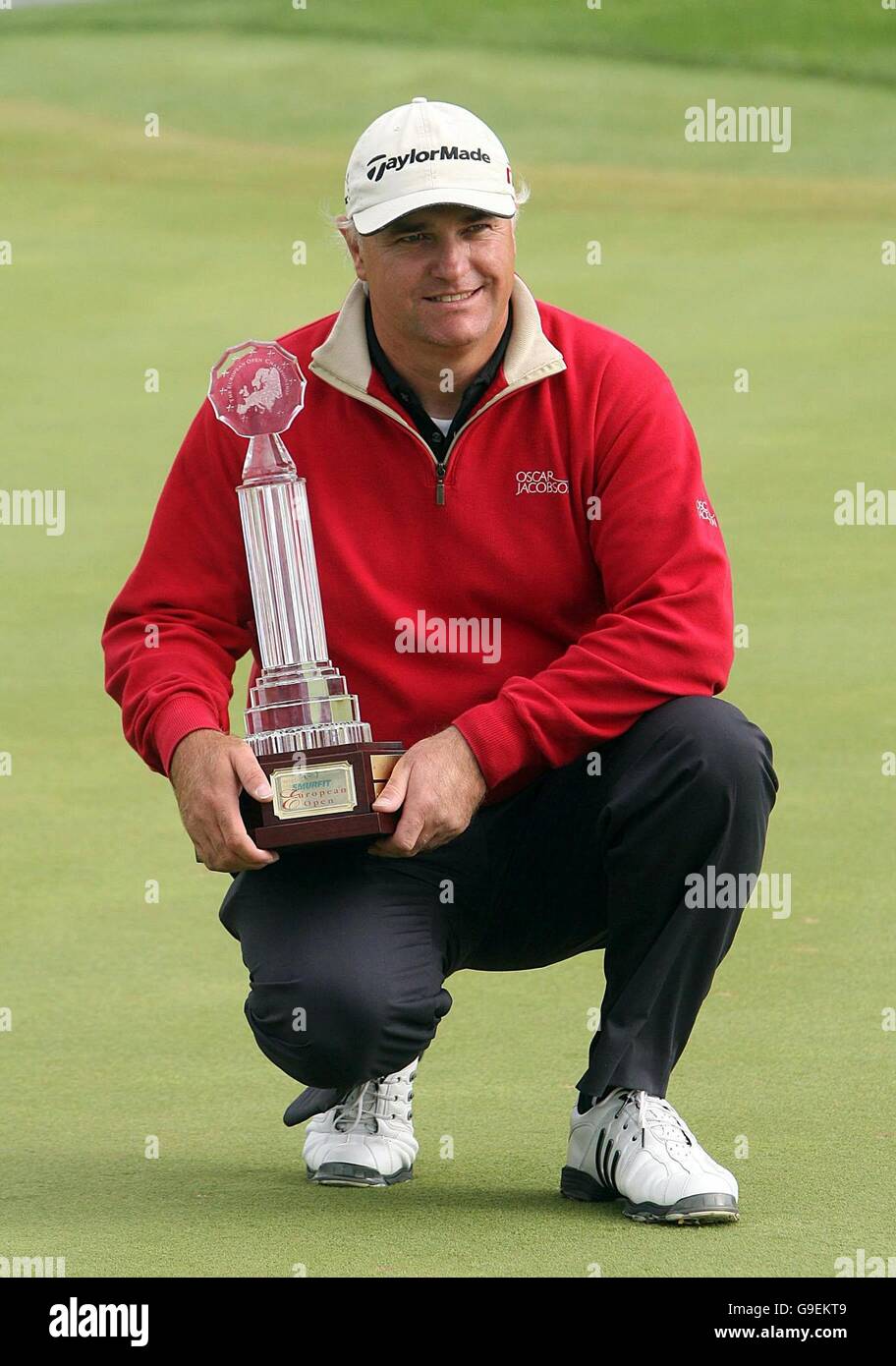 Wales' Stephen Dodd holds the trophy after the Smurfit Kappa European ...