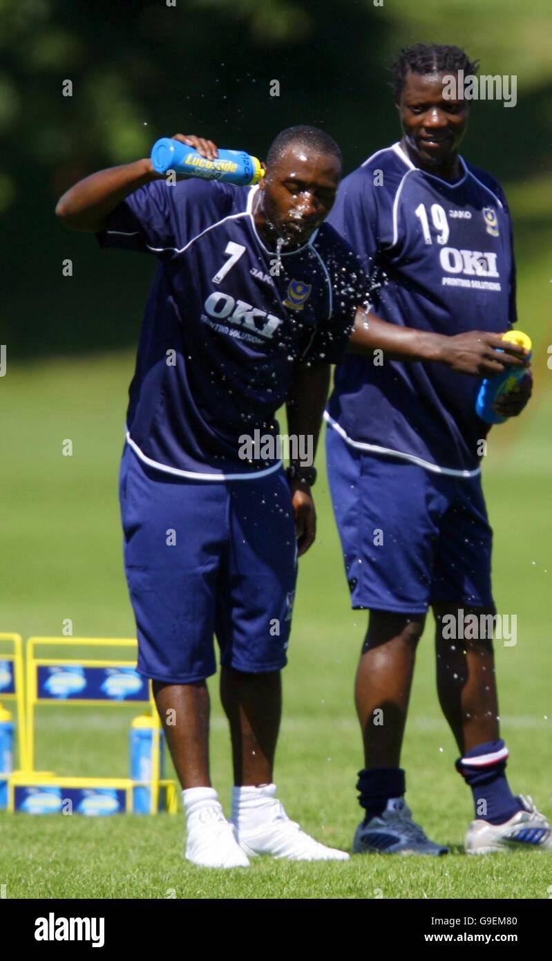 Soccer - Portsmouth training session - Portsmouth. Portsmouth's Lomana ...