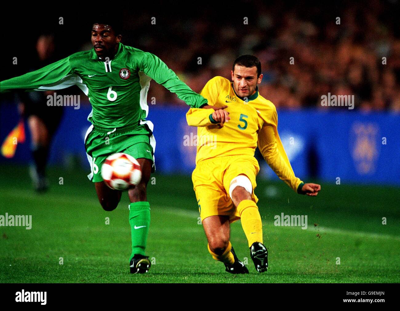 Nigerias chris kanu fails to tackle australias stephen laybutt hi-res ...