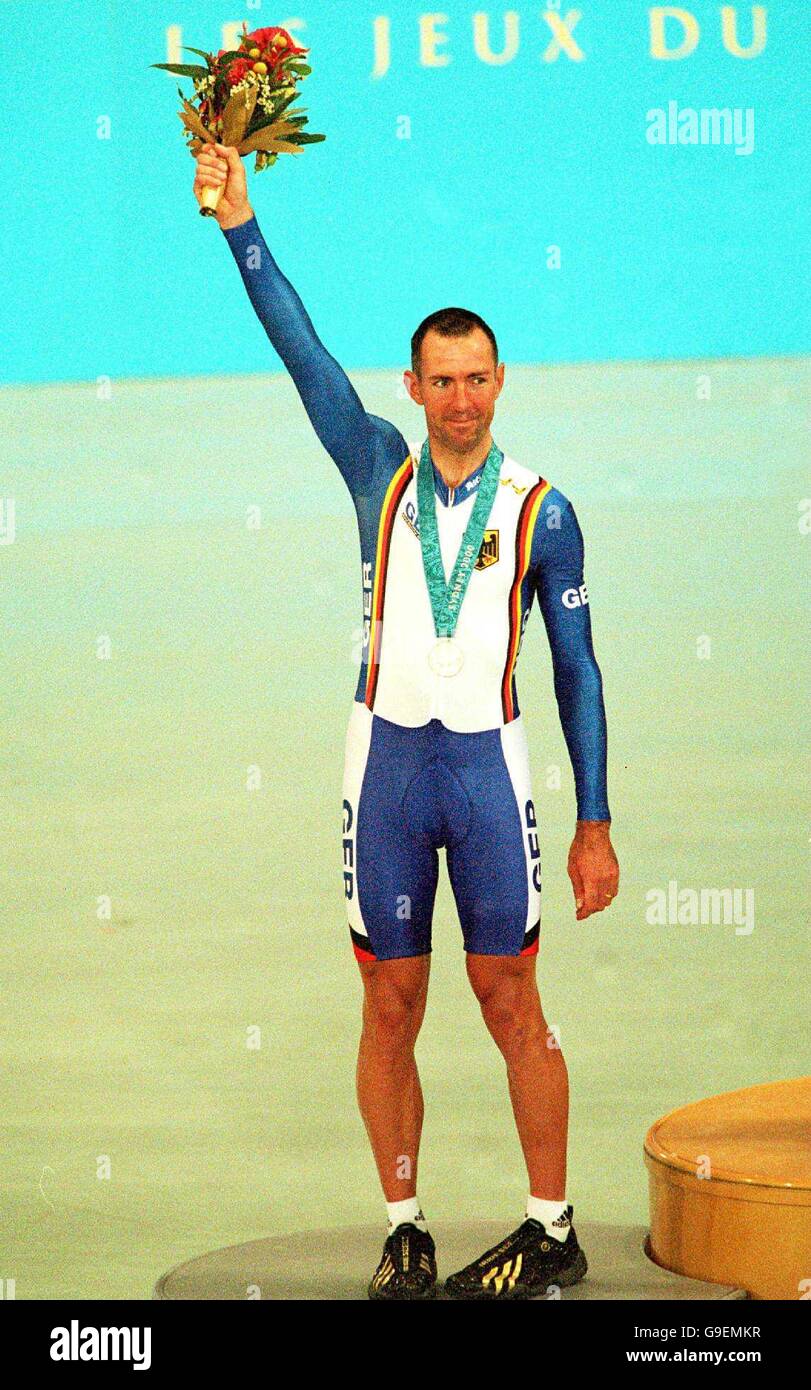Germany's Robert Bartko acknowledges the crowd after winning a silver ...
