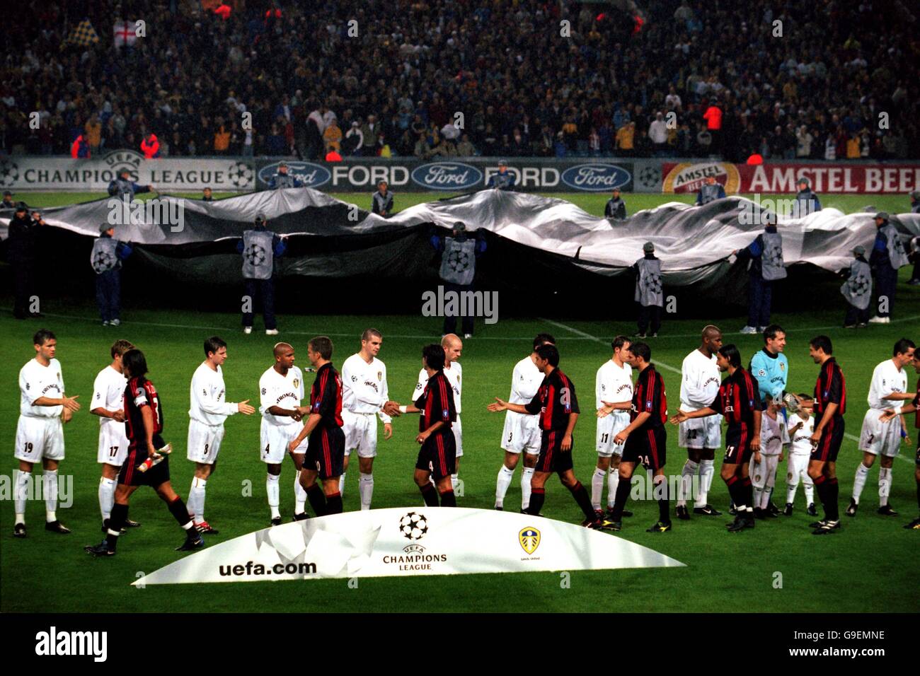 Leeds united ac milan players shake hands the game hi-res stock ...