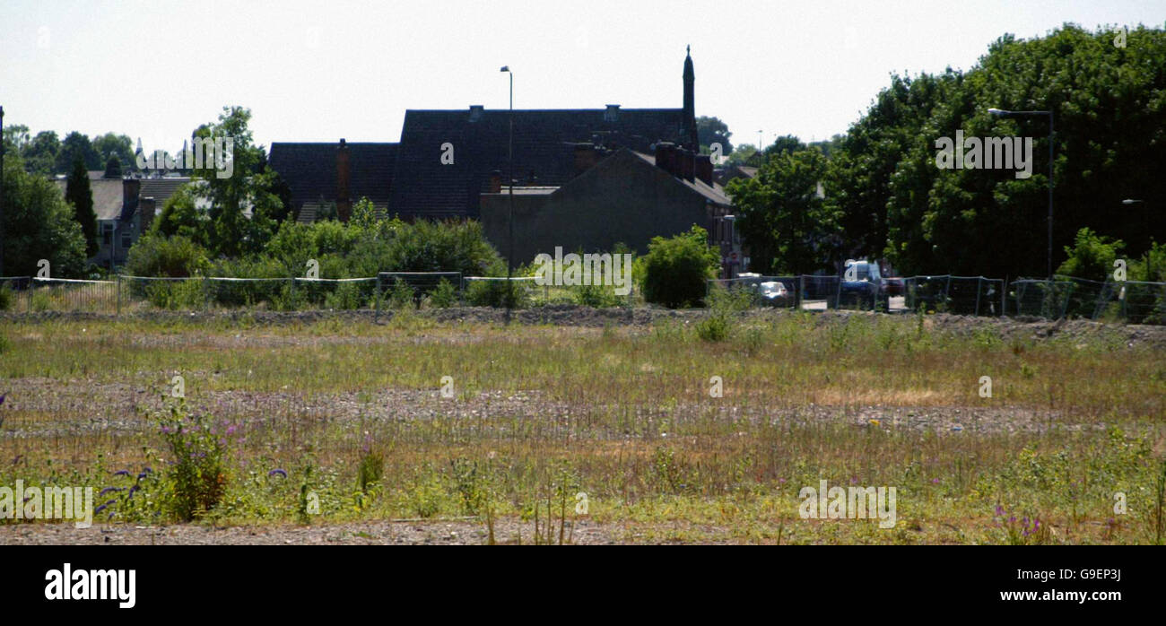 The derelict site of the Baseball Ground, former home of Derby County ...