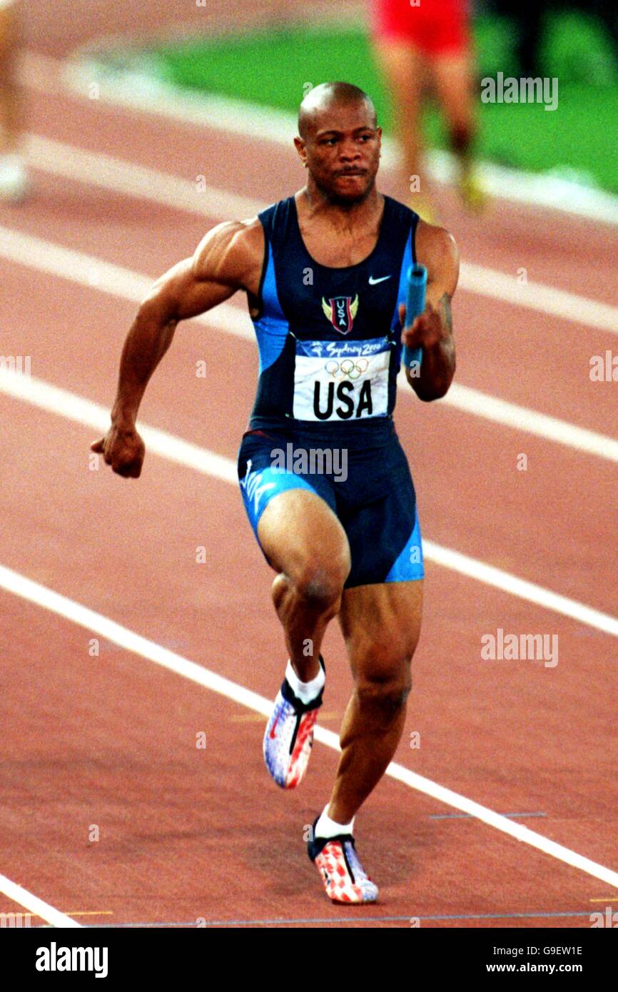 Sydney 2000 Olympics - Athletics - Men's 4 x 100 relay -Final Stock ...