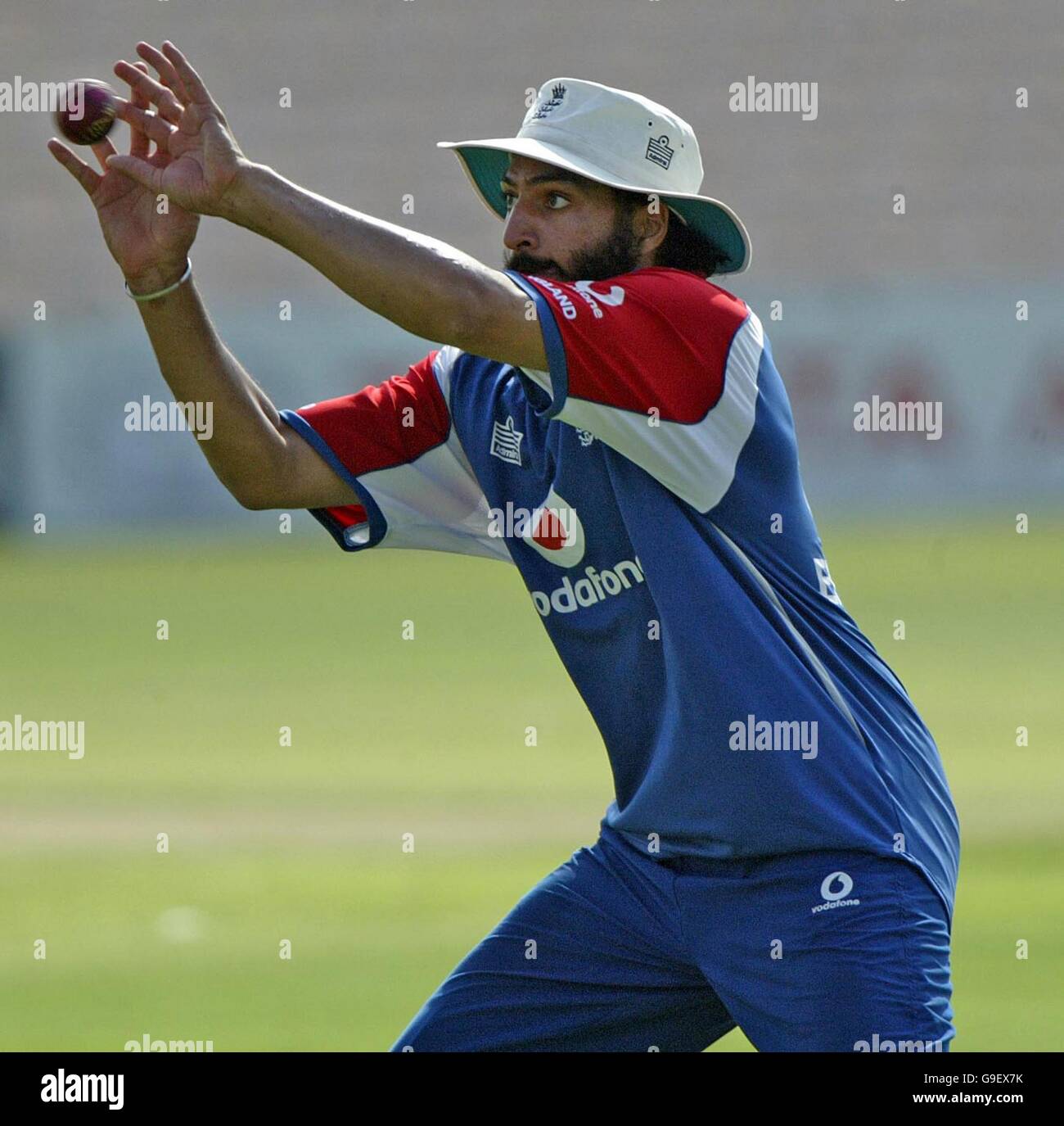 CRICKET - England practice session - Old Trafford. England's Monty Panesar during a practice ...