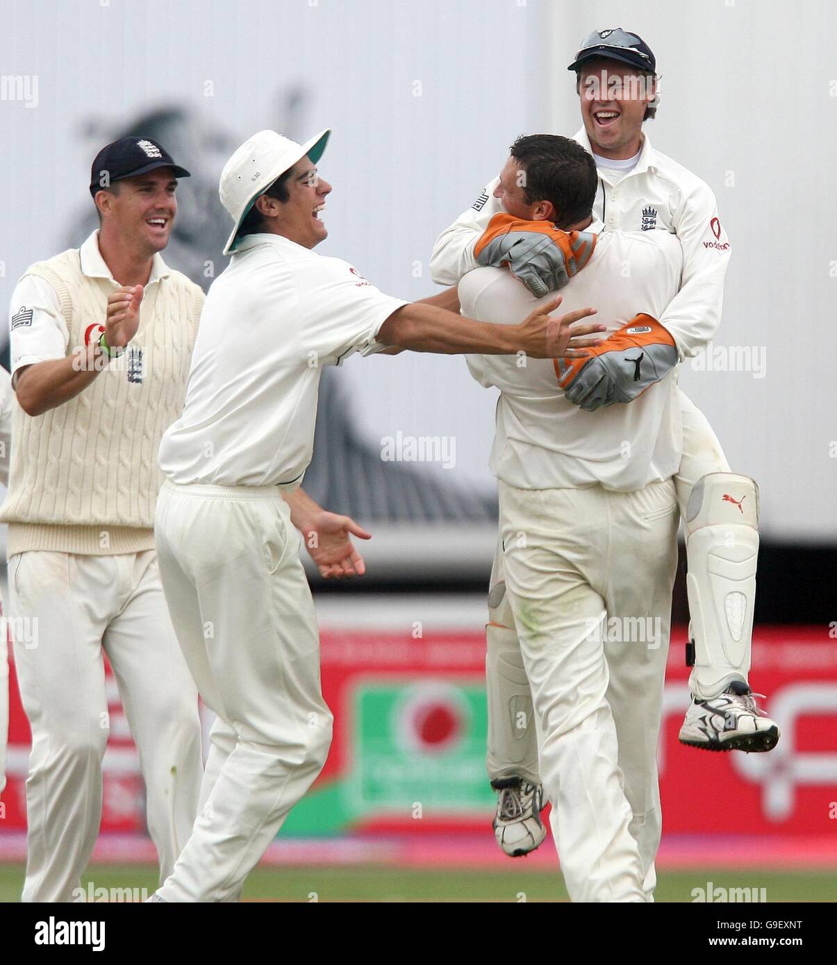 England's Steve Harmison celebrates taking the wicket of Pakistan's ...