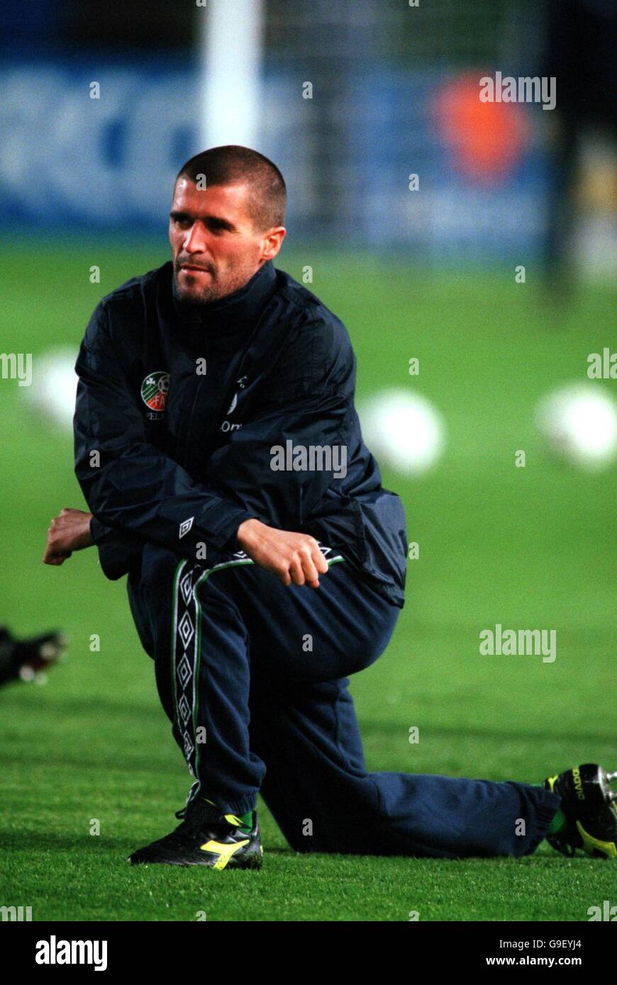 Republic of Ireland's Roy Keane stretches out before the match Stock ...