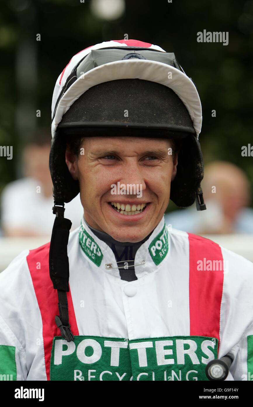 Jockey Richard Johnson at Worcester racecourse Stock Photo - Alamy