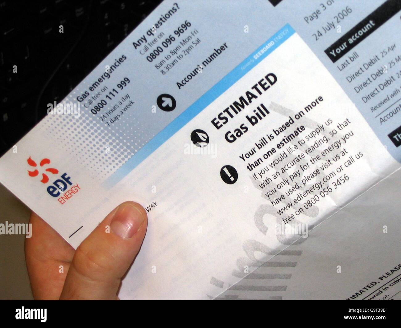 A generic stock picture of an EDF Energy bill. A generic stock picture ...