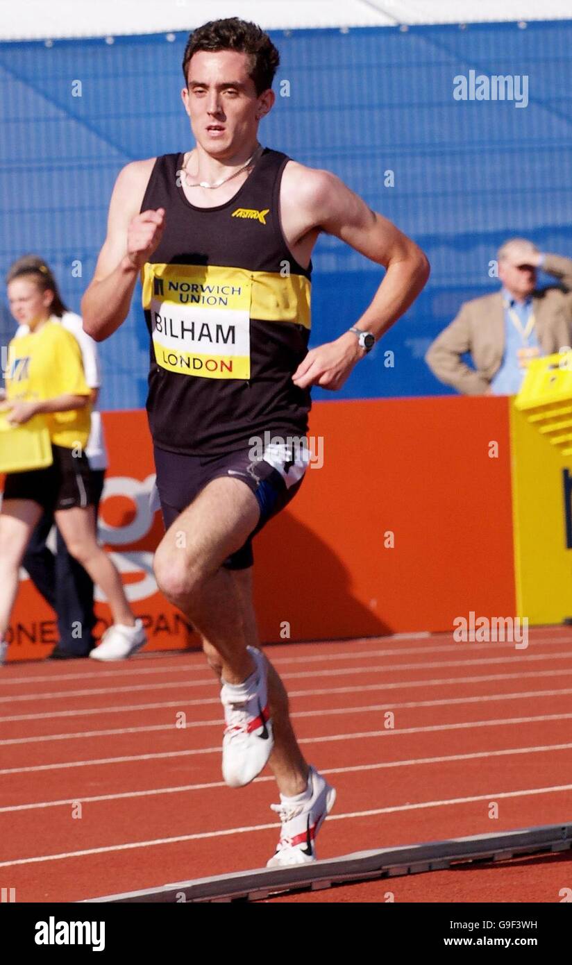 Great Britain's Tom Bilham on his way to win the invitation 3000m race ...