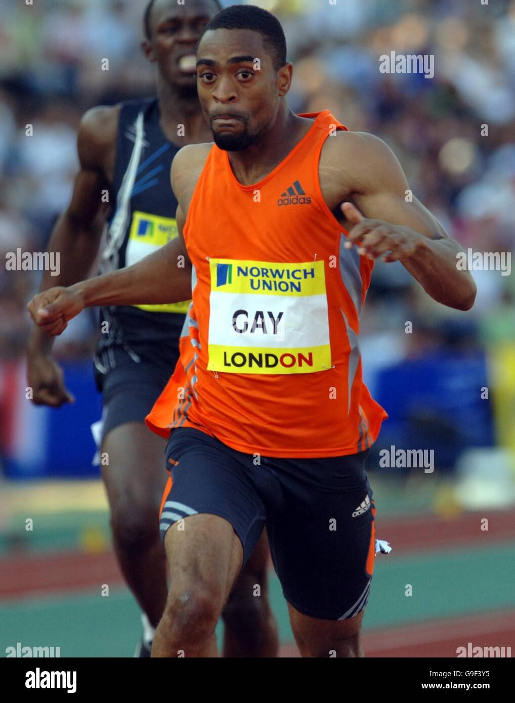 USA's Tyson Gay wins The 200m during the Norwich Union Grand Prix at ...