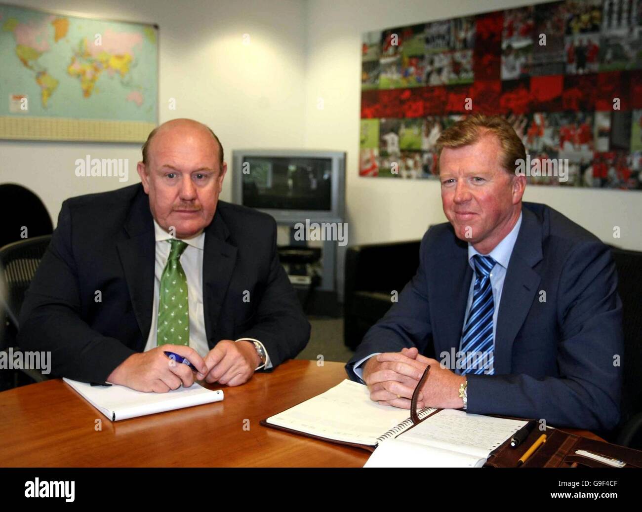 New England manager Steve McClaren (right) with chief executive Brian ...