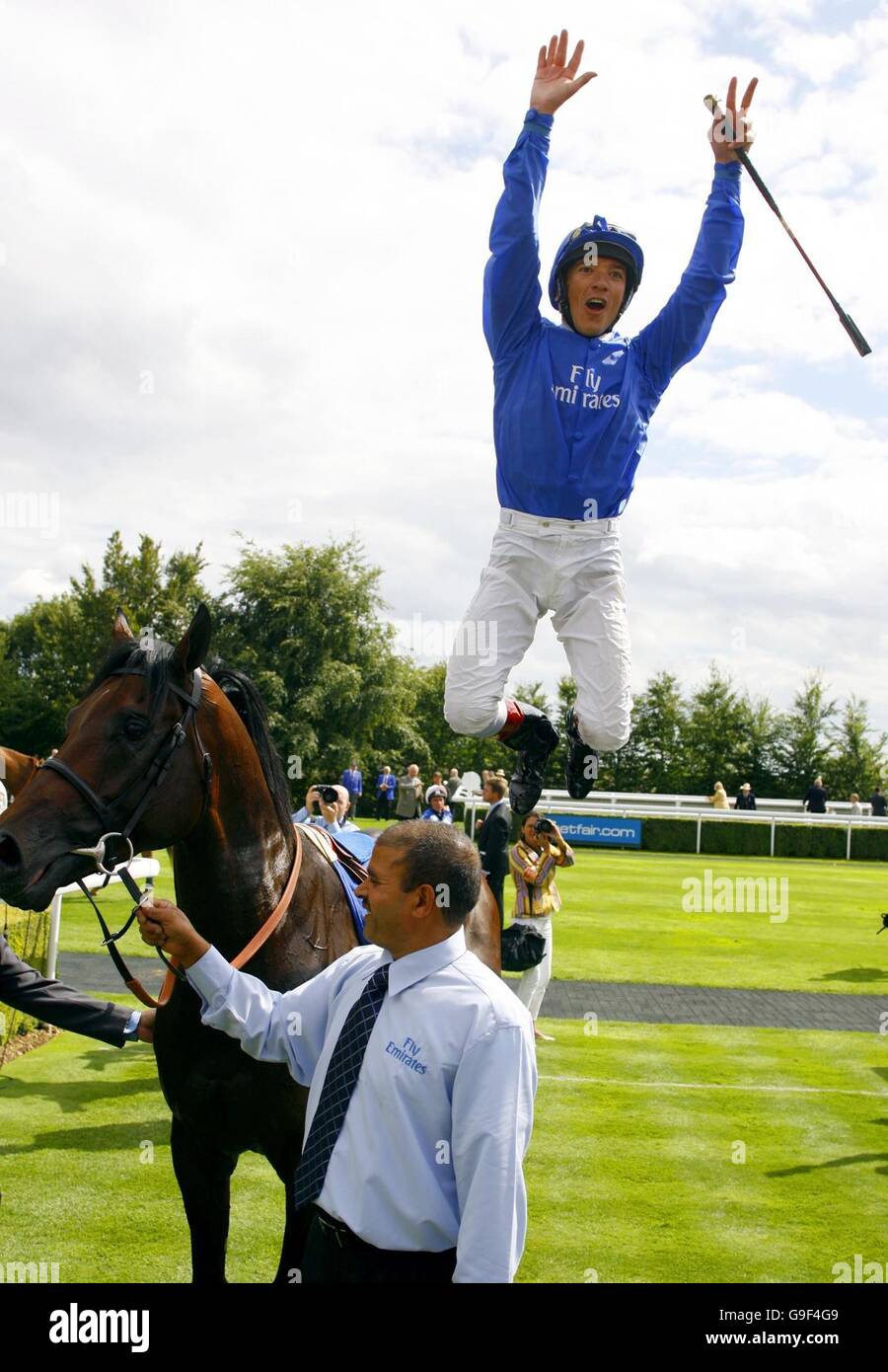 Racing - Glorious Goodwood - Day One. Jockey Frankie Dettori celebrates ...