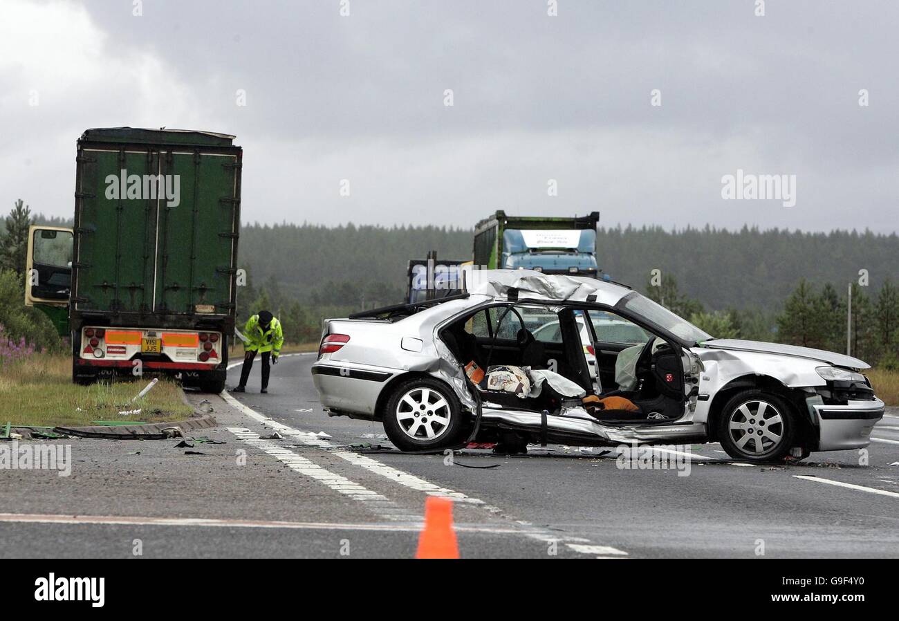Car crash on A Stock Photo - Alamy