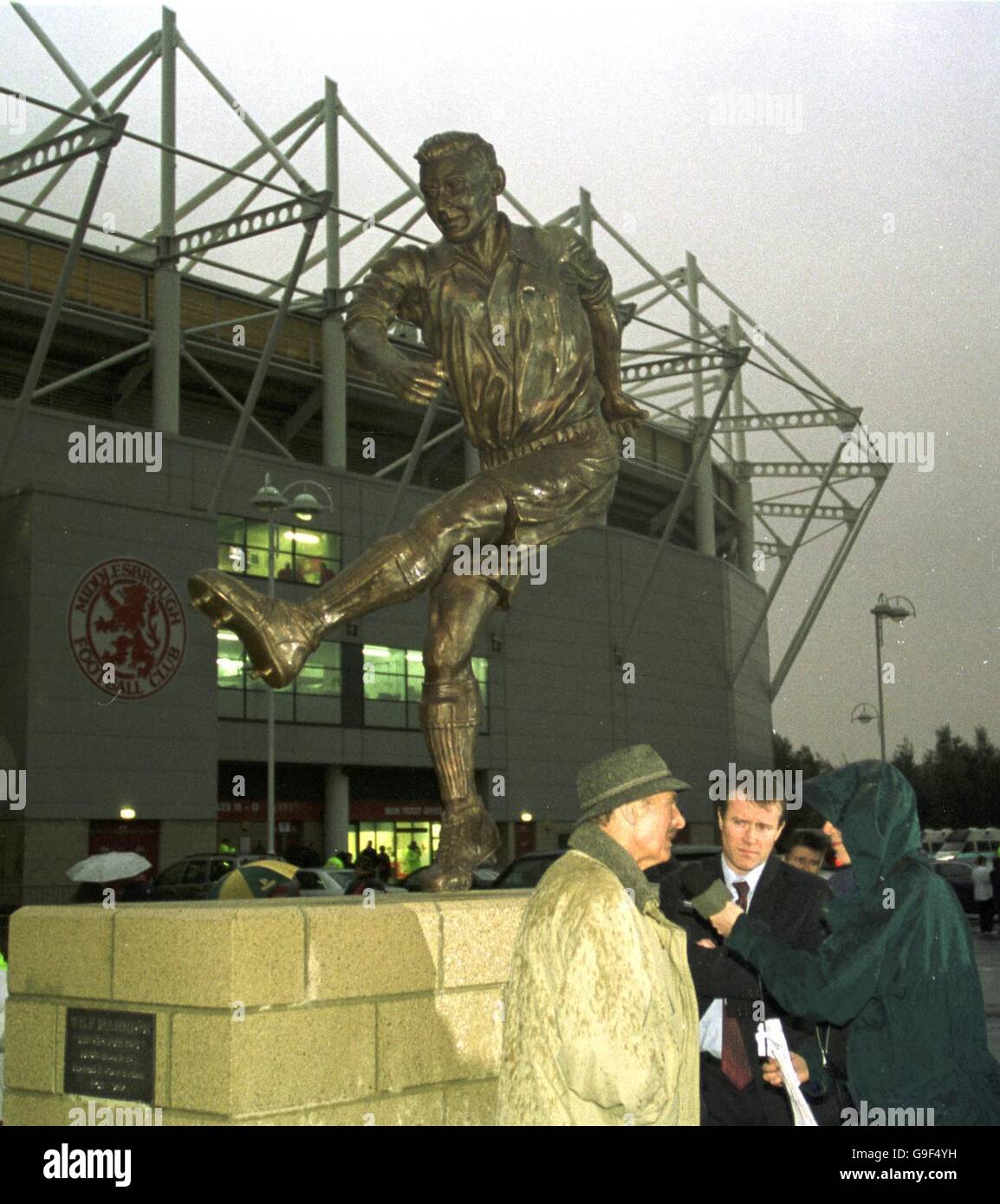 Statue of middlesbrough legend wilf mannion outside the riverside ...