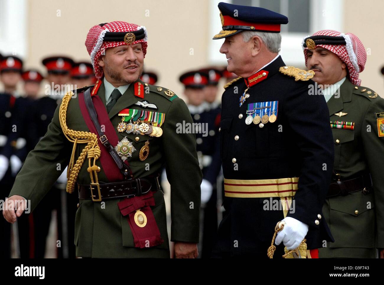 King Abdullah II of Jordan (left) and Major General Peter Pearson ...