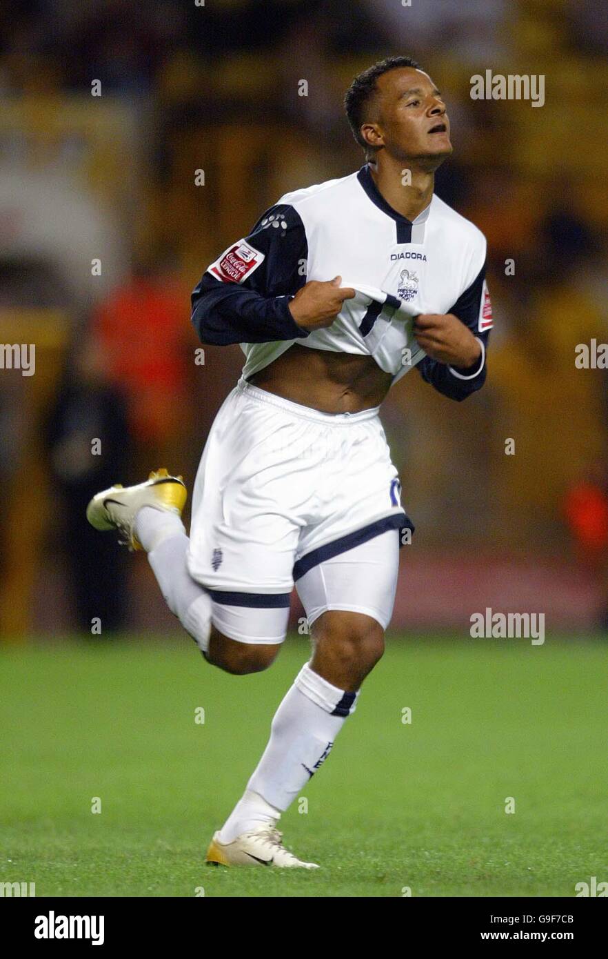 Preston North End's Simon Whaley celebrates scoring the 3rd goal ...