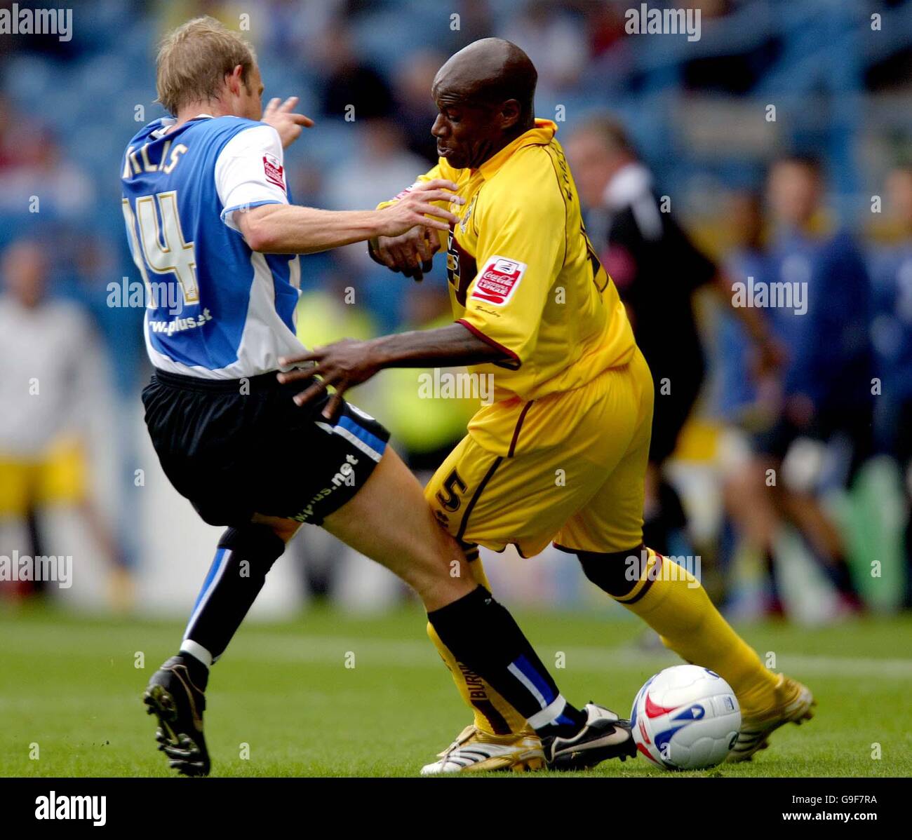 Sheffield Wednesday's John Hills and Burnley's Frank Sinclair battle ...