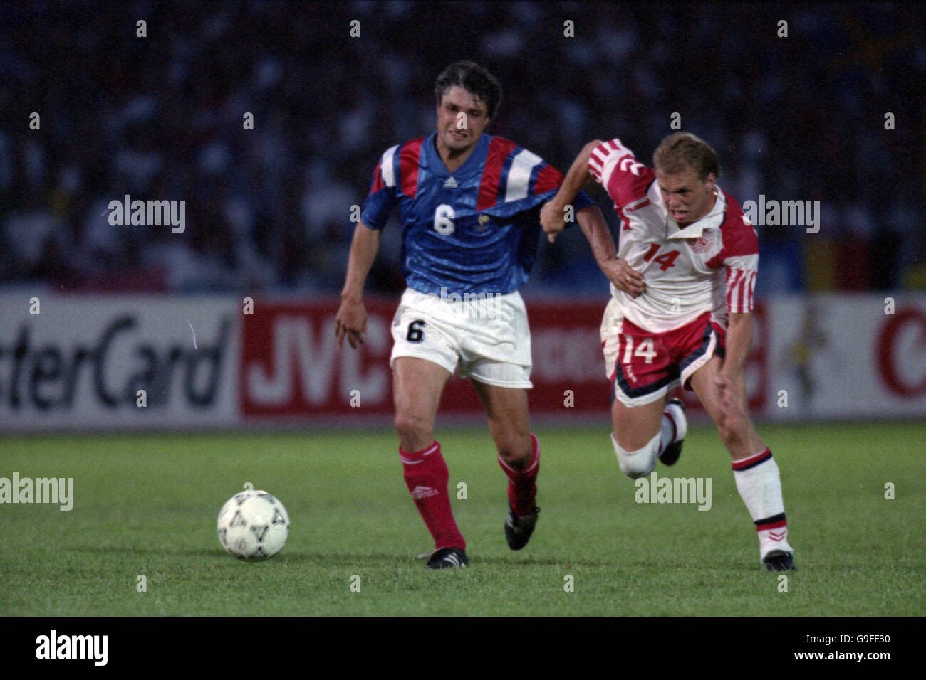 EUROPEAN CHAMPIONSHIPS SOCCER SEMI-FINAL. BERNARD CASONI (FRA) TORBEN ...