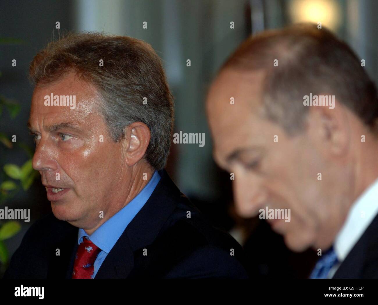 Prime Minister Tony Blair and Israeli Prime Minister Ehud Olmert ...