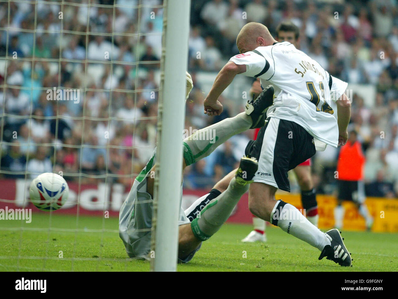 Derby countys seth johnson scores the first goal hi-res stock ...