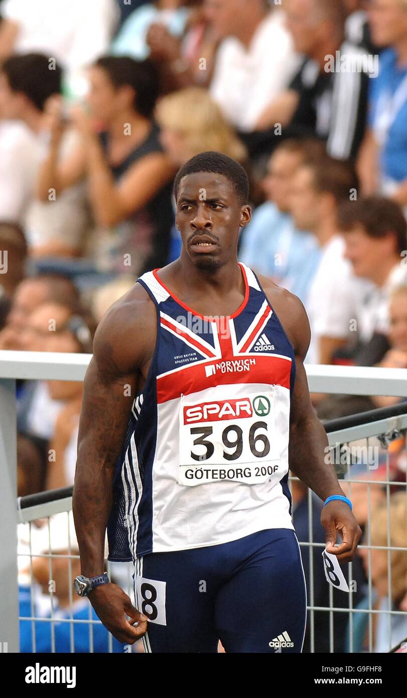 Great Britain's Dwain Chambers shows his disappointment after the 100m ...