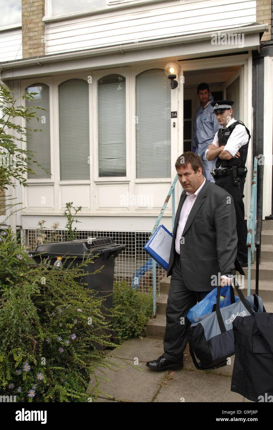 Police officers at a house in folkestone road in walthamstow hi-res ...