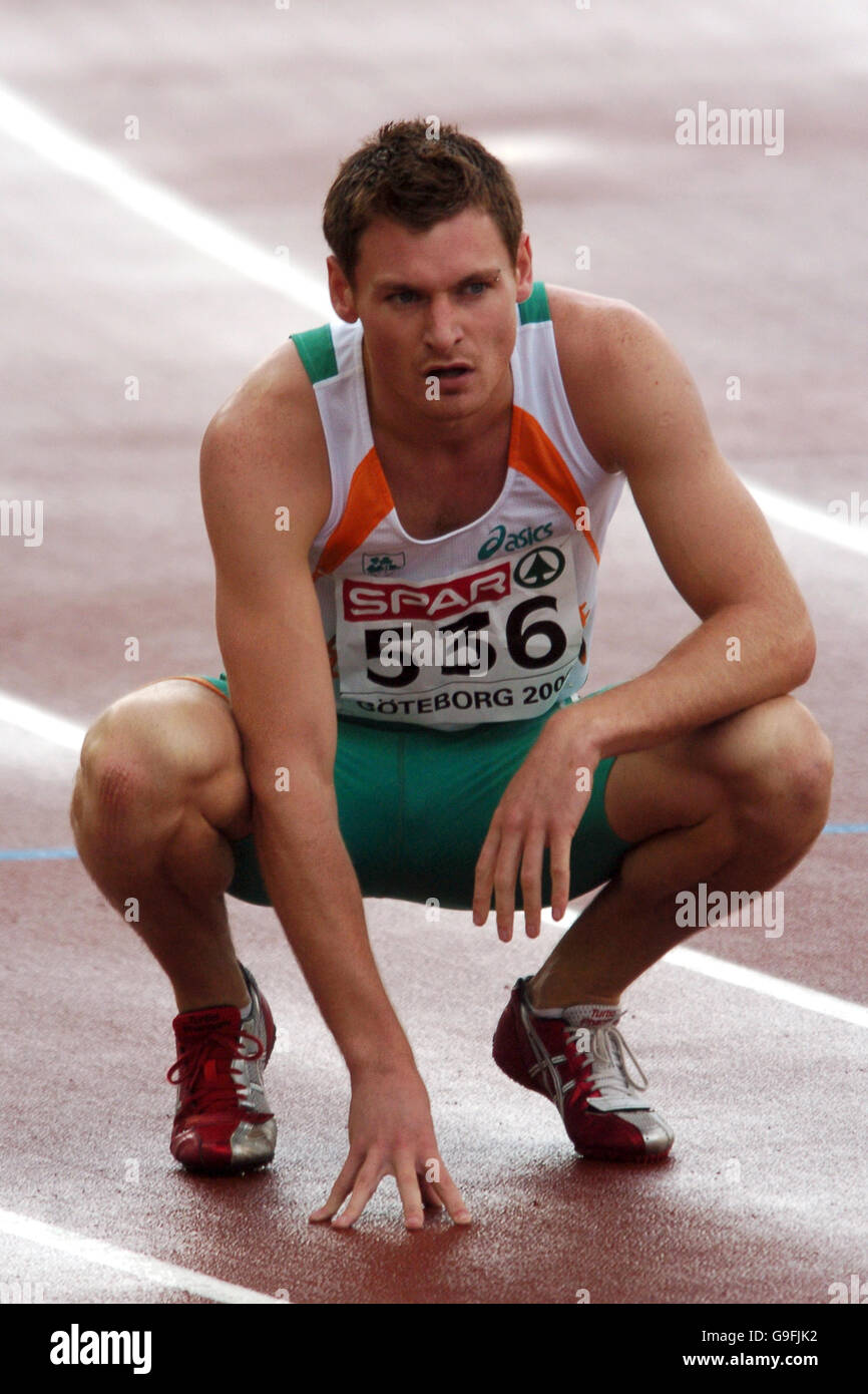 Irelands david gillick after competing in the 400m hi-res stock ...