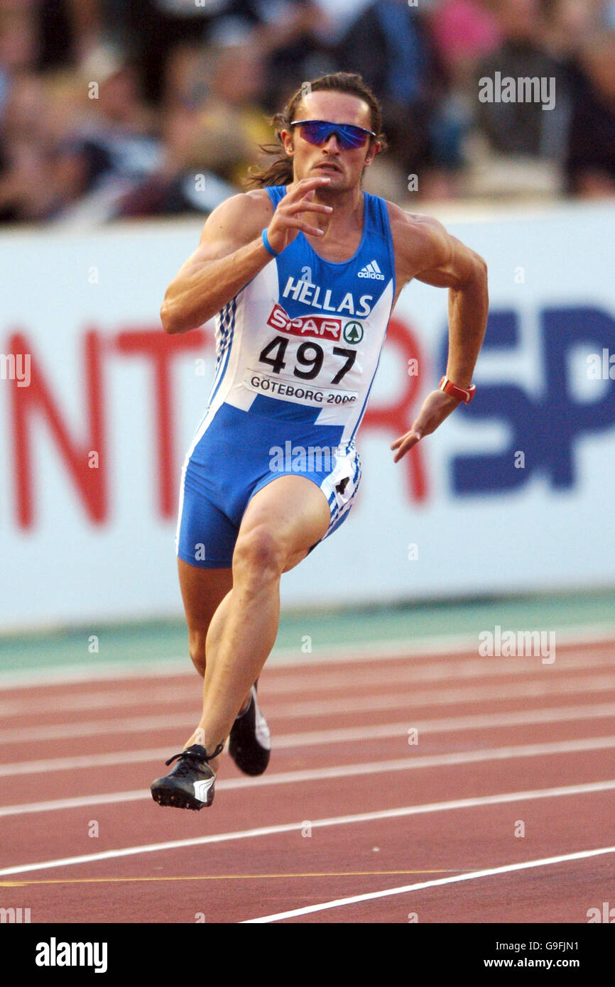 Greeces anastasios gousis competes in the 200m hi-res stock photography ...