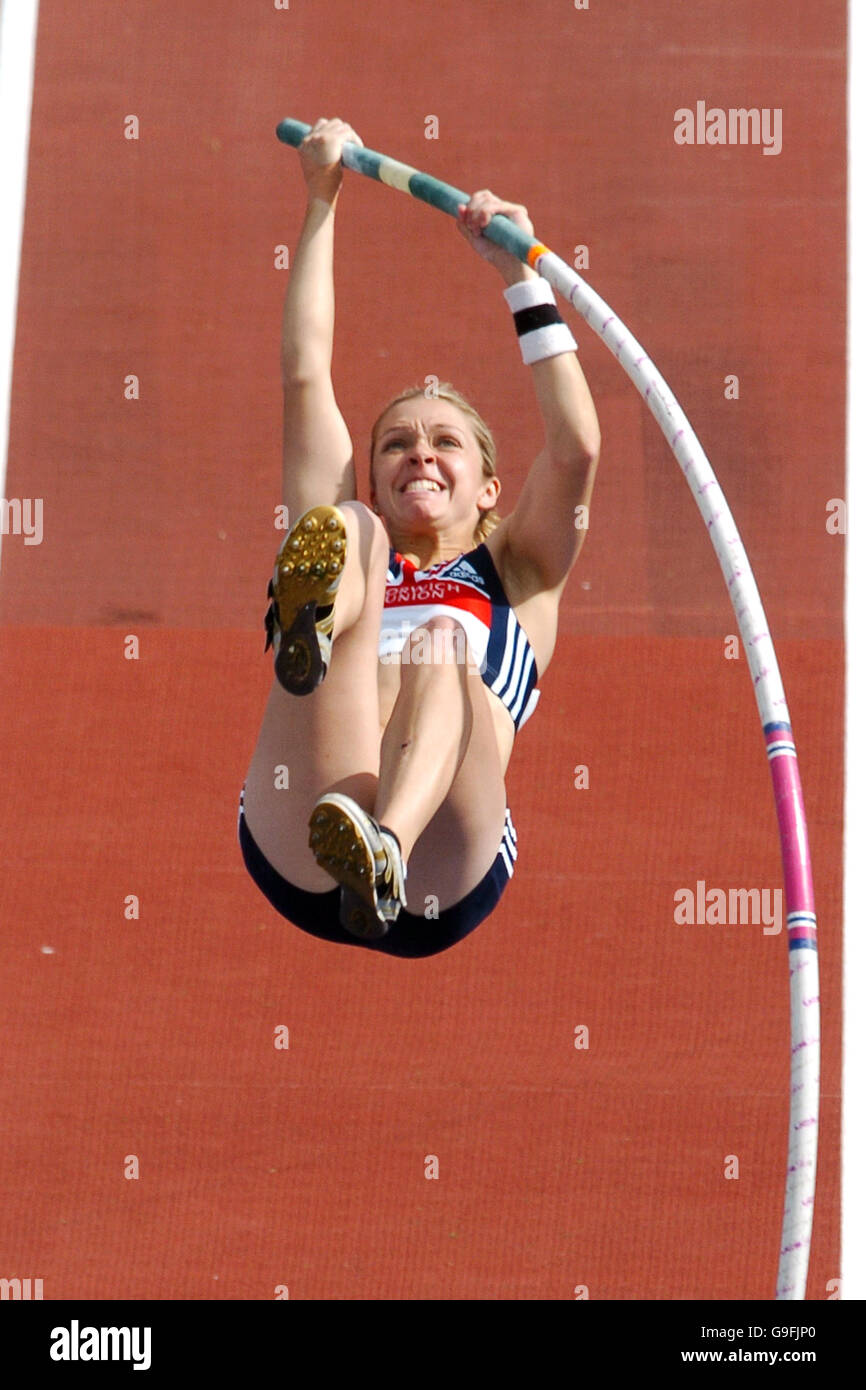 Great britains kate dennison competes in the pole vault hi-res stock ...