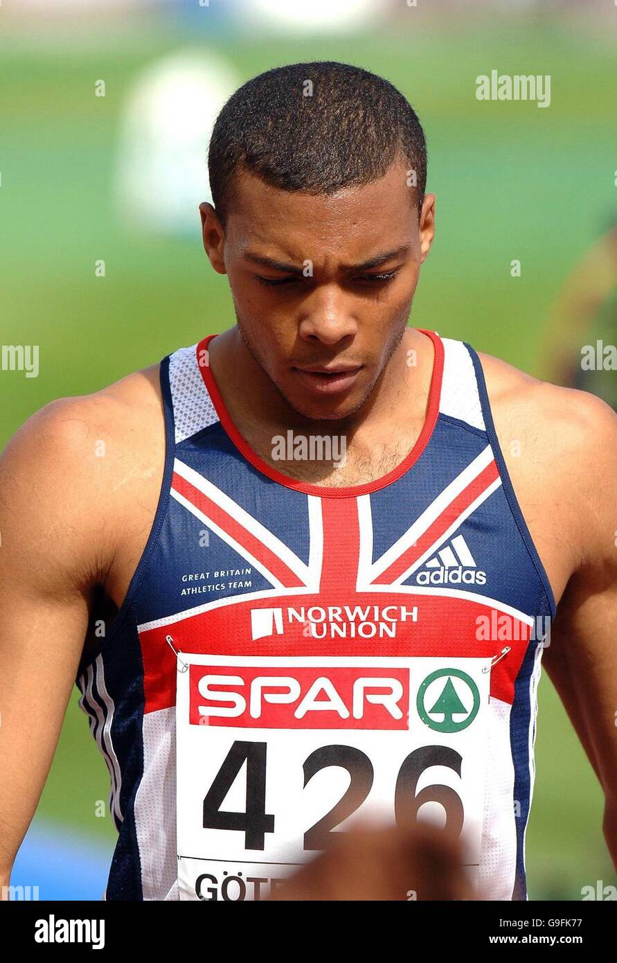 Great Britain's William Sharman following the Men's 110m Hurdles round ...