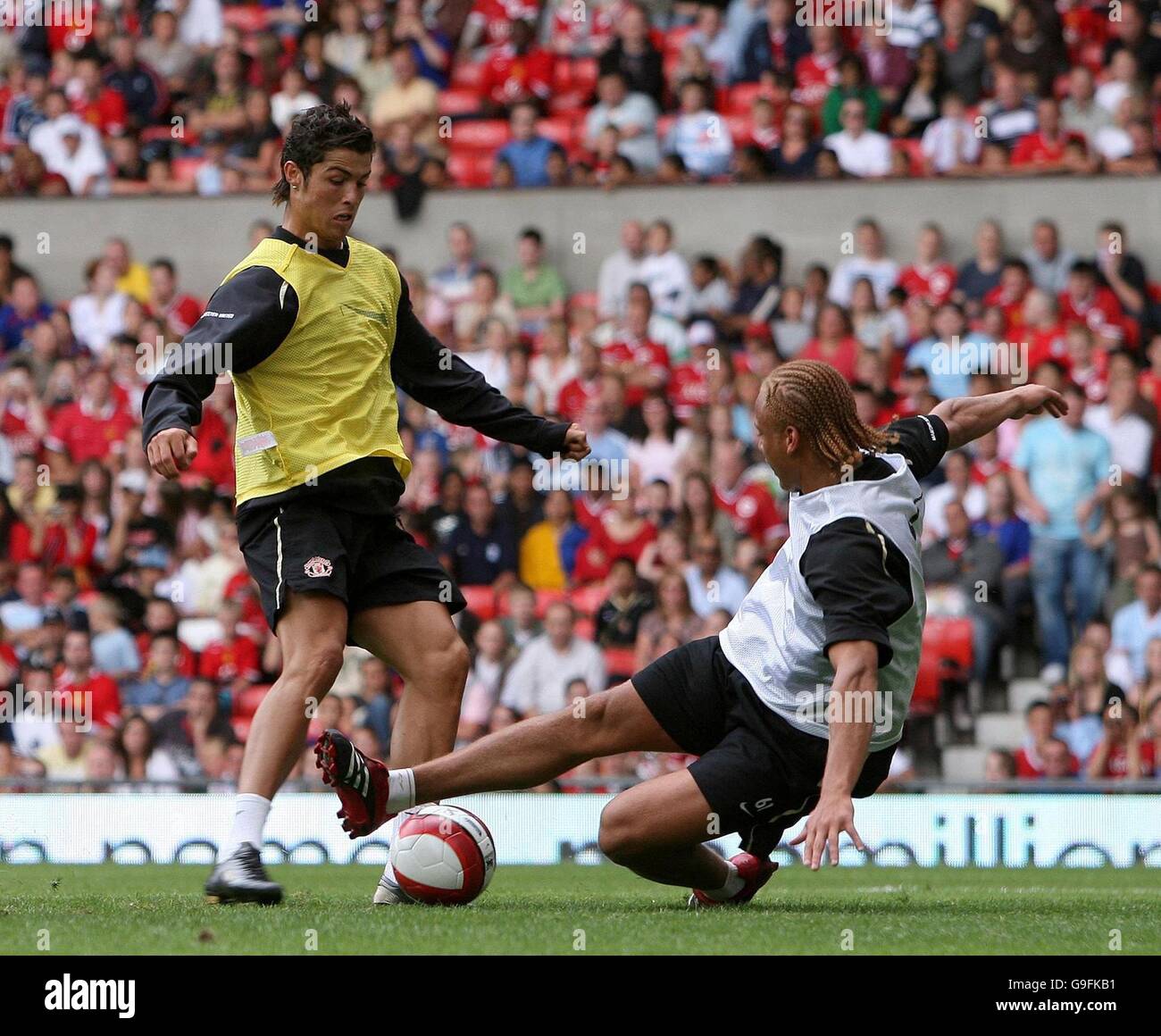 Soccer - Manchester United training session - Old Trafford Stock Photo ...