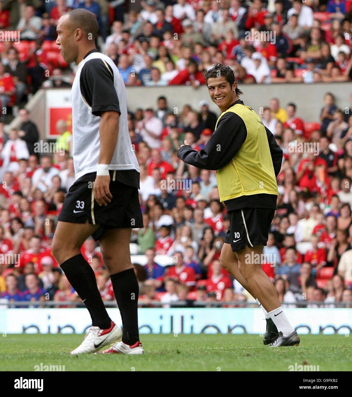 Soccer - Manchester United training session - Old Trafford Stock Photo ...