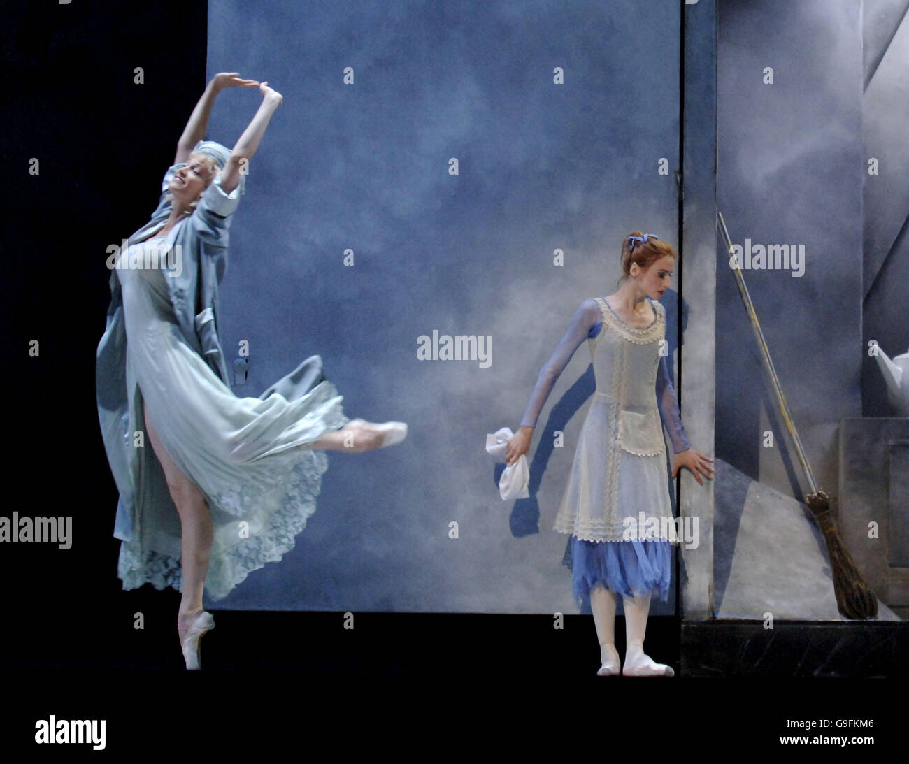 The cast rehearsing on stage, including Svetlana Zakharova as ...