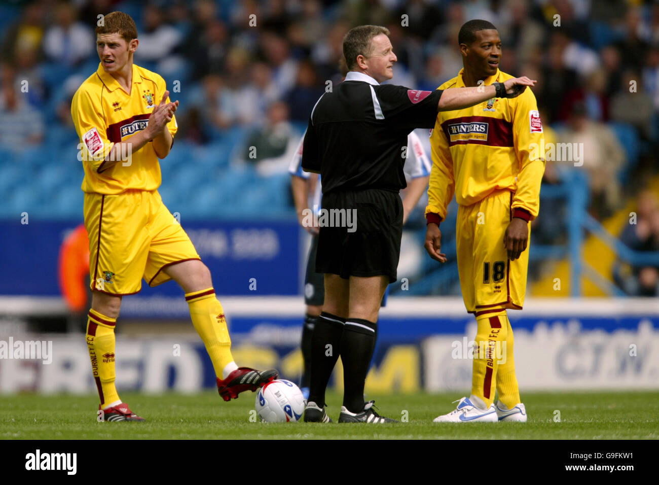 Burnleys micah hyde awaits the referees whistle for kick off hi-res ...