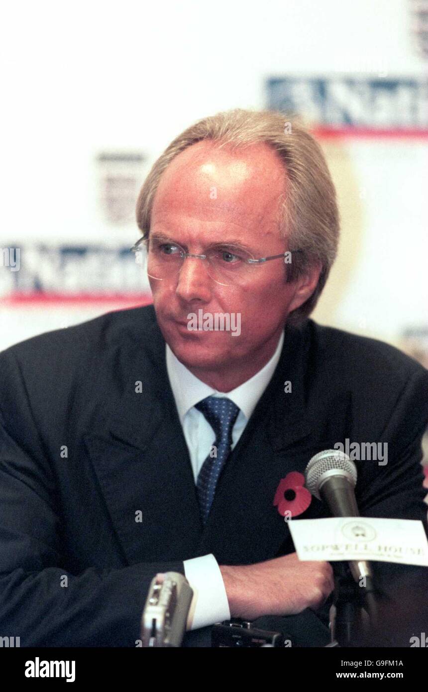 England coach Sven Goran Eriksson meets the British press at Sopwell ...