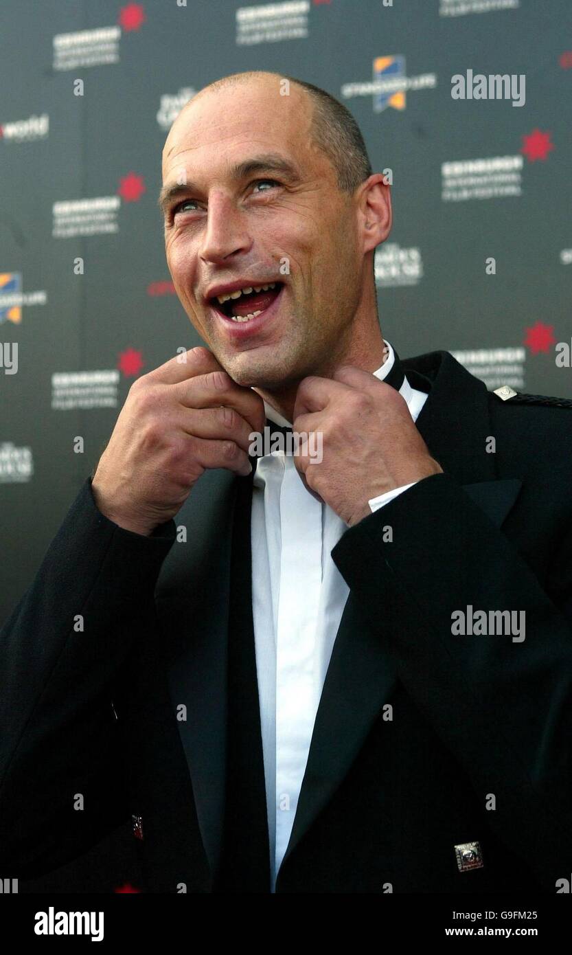Cyclist Graeme Obree arriving for the showing of the Flying Scotsman ...