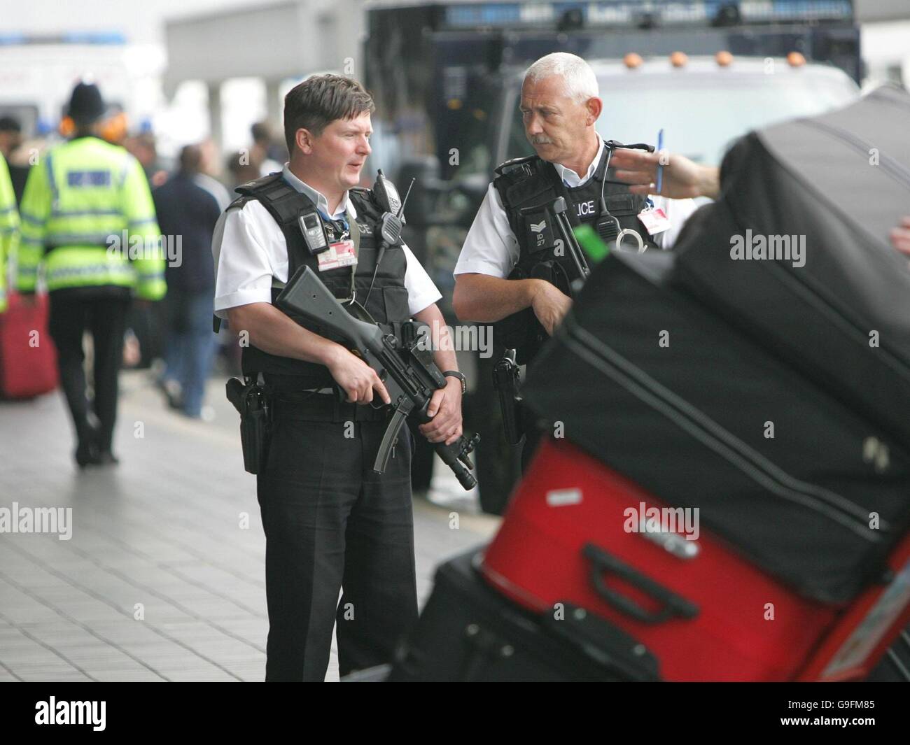 Armed police inside Heathrow Airport's Terminal 4, where things were ...