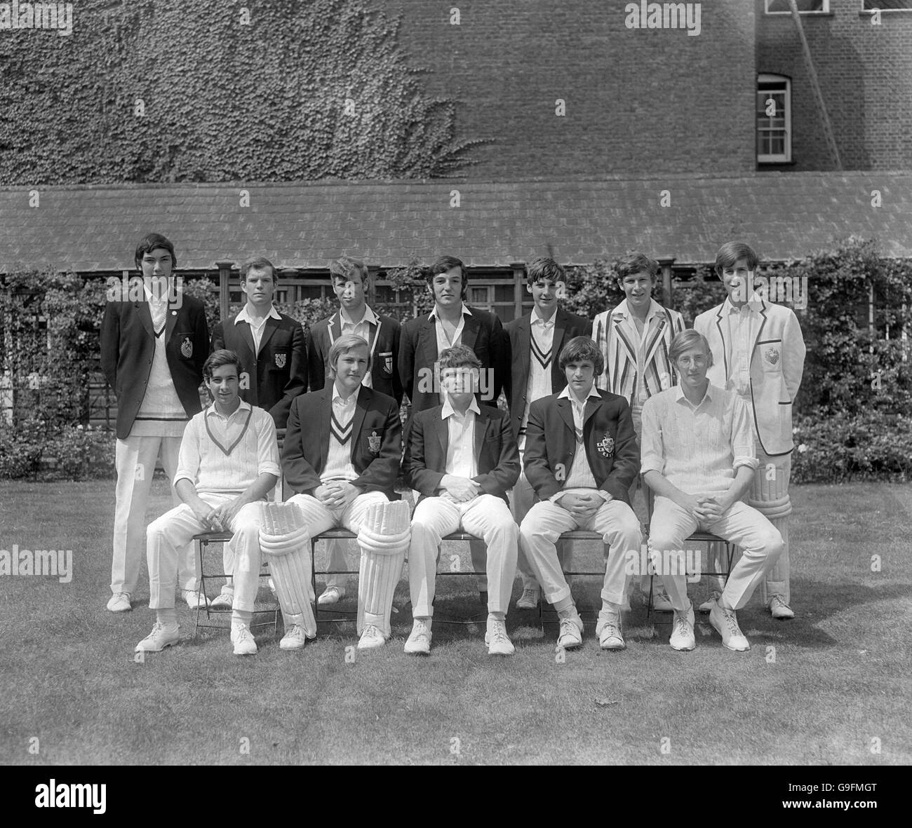 Public Schools team group: (back row, l-r) G Copsey (12th man), PO ...