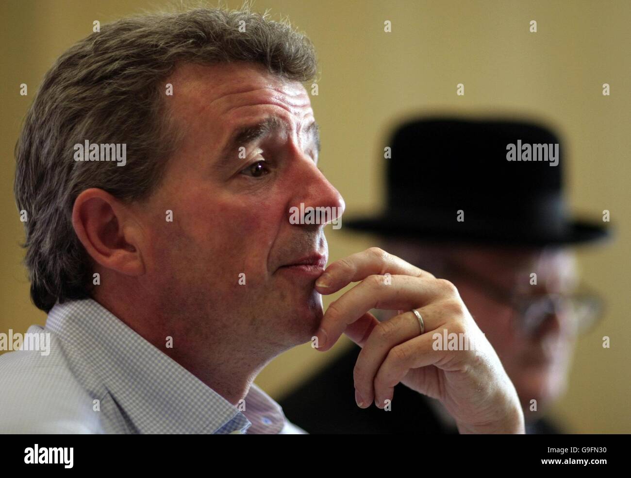 Michael O'Leary (Chief Executive, Ryan Air) and actor Gerry George as ...