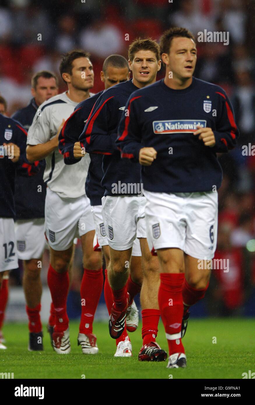 England captain John Terry trains with his team mates Steven Gerrard ...